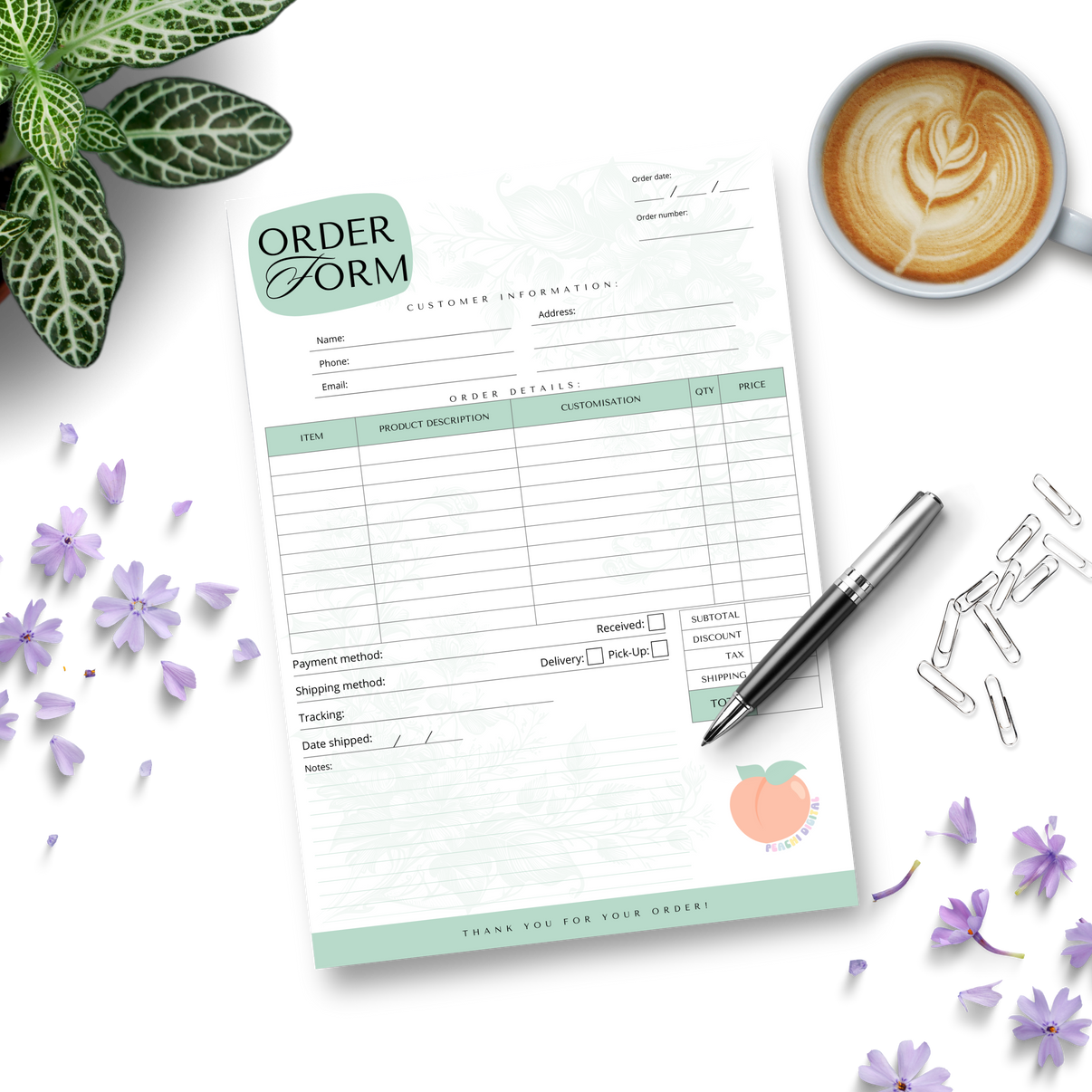 Custom A4 General Order Form – Murtz